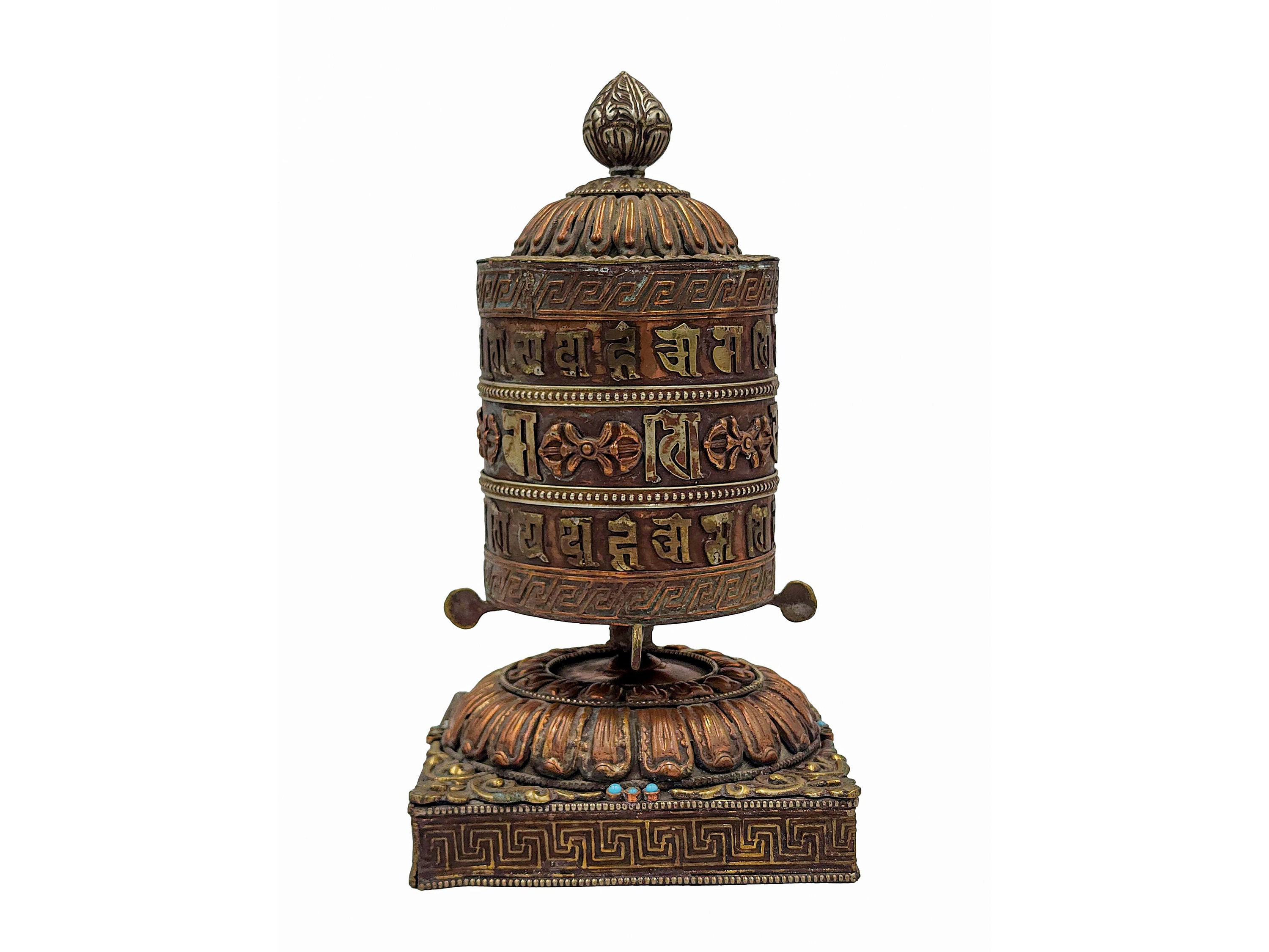 9 Inch Buddhist Handmade Table Prayer Wheel With Mantra - Etsy