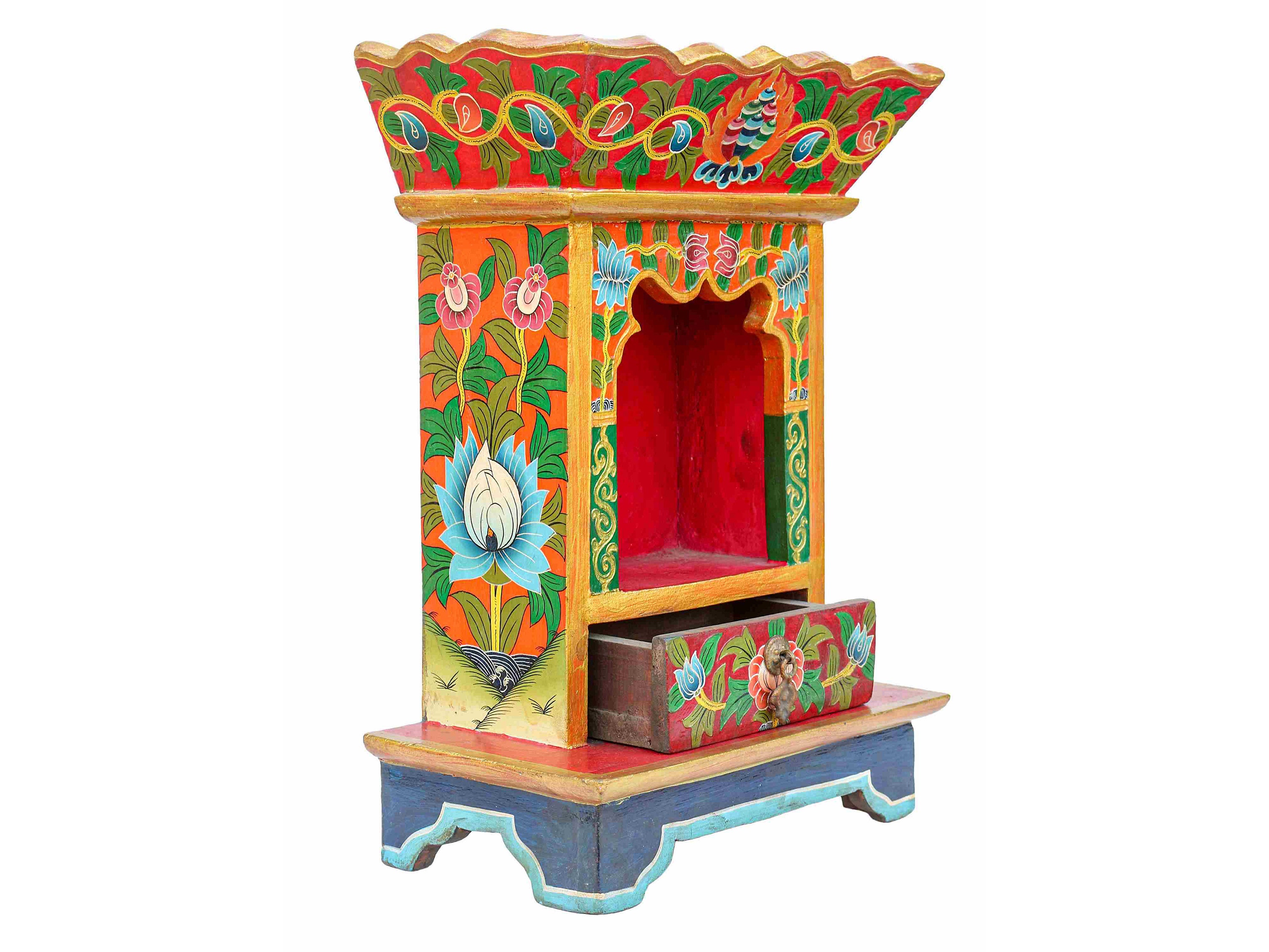 Traditional Tibetan, Altar Chesum Box Thangka Color Painted. Handmade ...