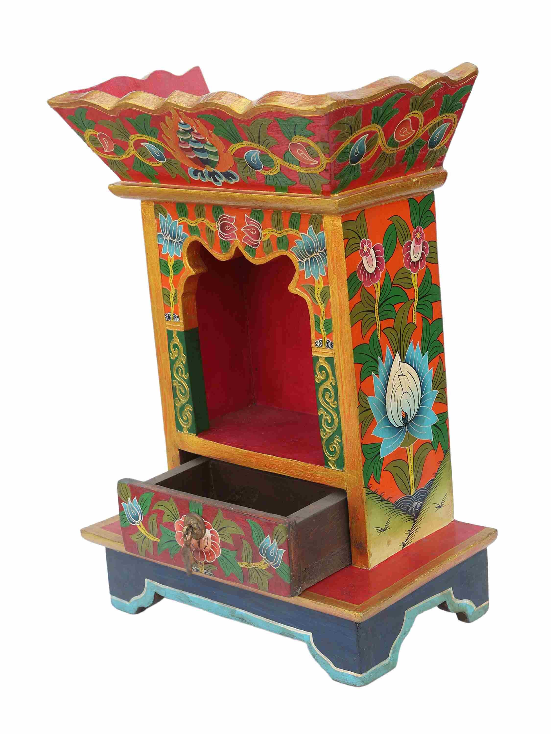 Traditional Tibetan, Altar Chesum Box Thangka Color Painted. Handmade ...