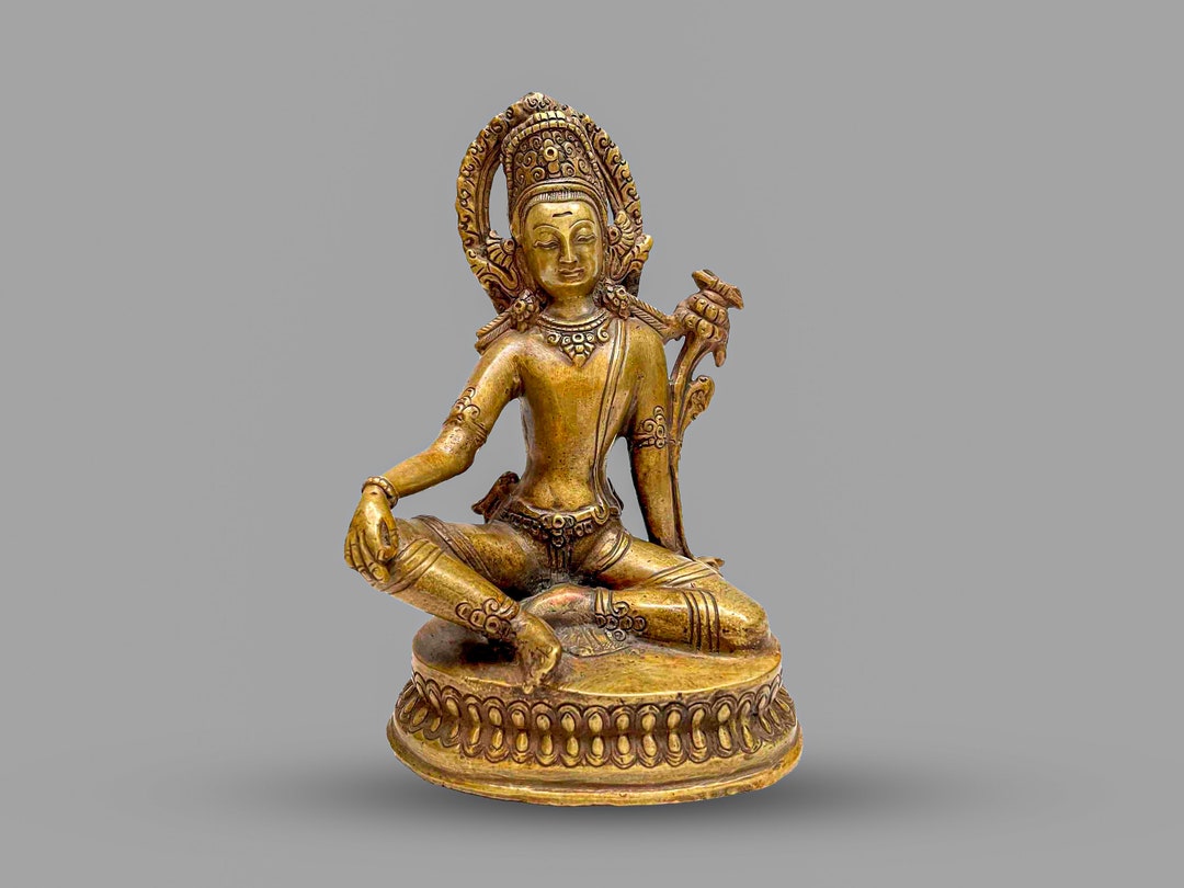 7 Inch, Buddhist Handmade Statue of Indra, God of Rain, Lord of Heaven ...