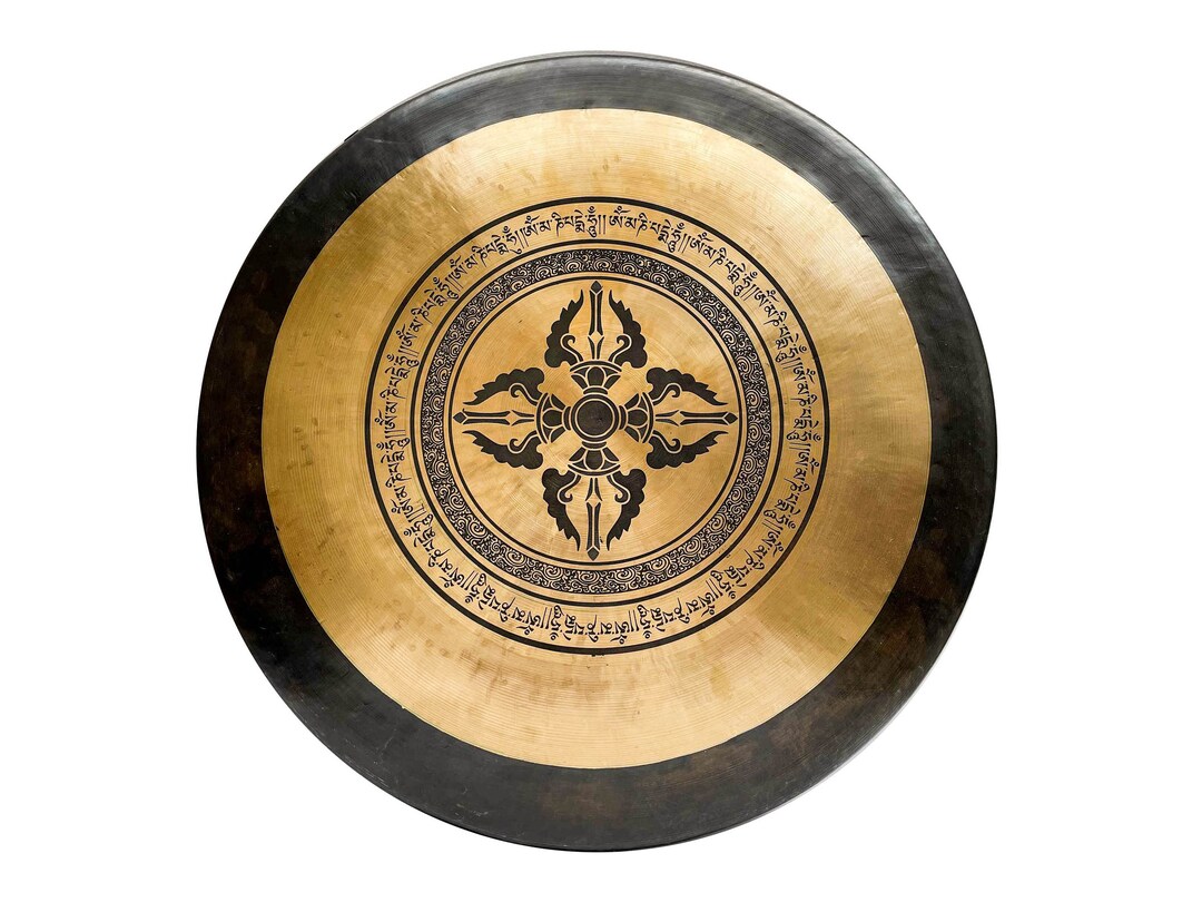 16 Inch, Tibetan Handmade Gongs, Double Dorje Design, High Quality ...