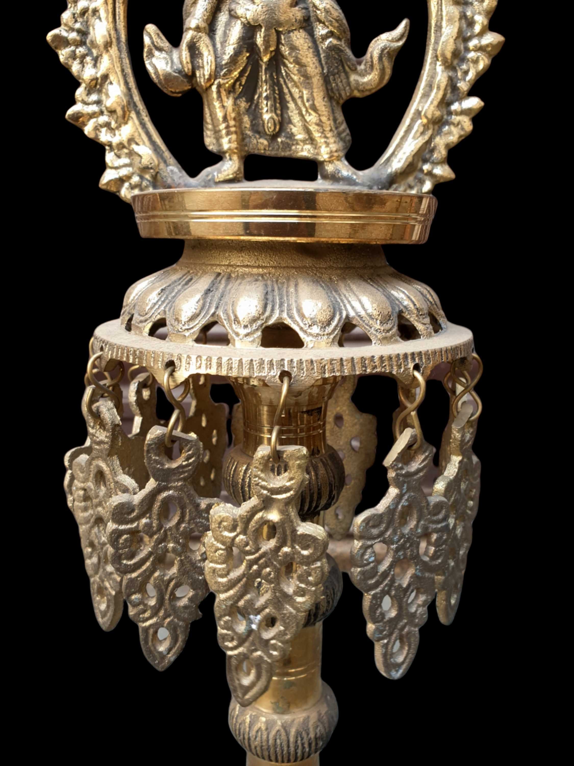 23 Inch, Nepali Traditional Statue of of Panas, Oil Lamp, Sukunda ...