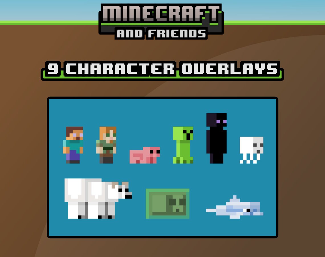 Twitch Stream Package Minecraft and Friends / Overlay / Scenes ...