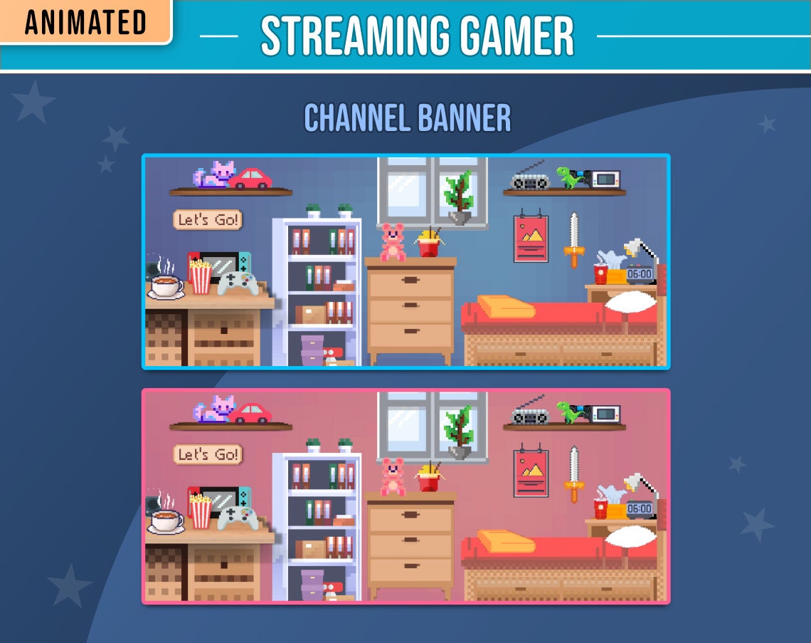 Streaming Gamer Animated Twitch Pack | Streamer Package | Overlay ...