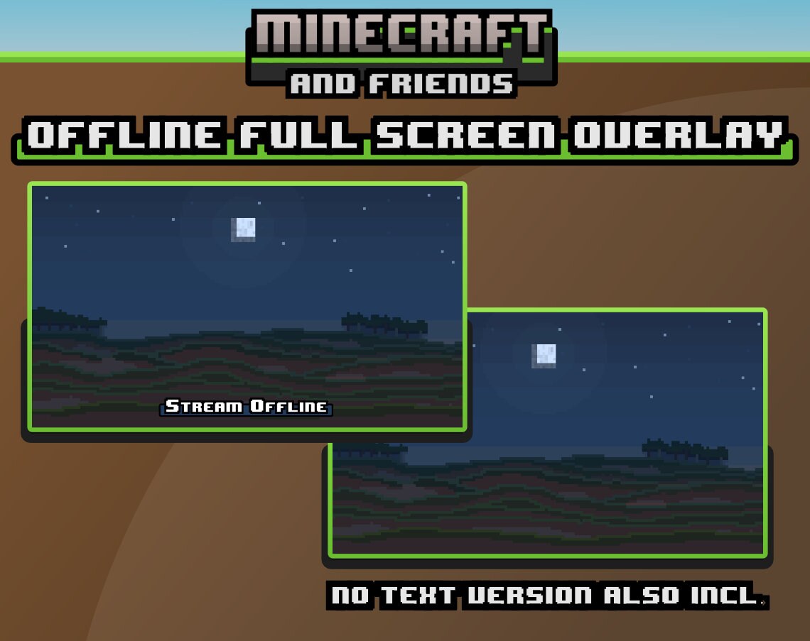Twitch Stream Package Minecraft and Friends / Overlay / Scenes ...