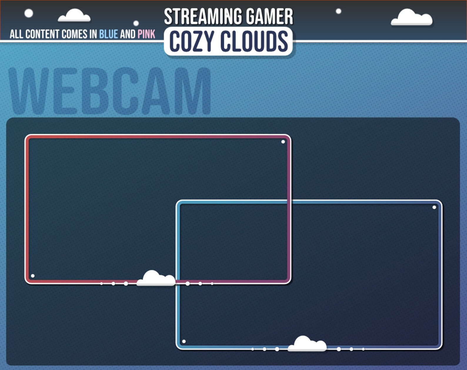 Streaming Gamer Animated Twitch Pack | Cozy Clouds | Streamer Package ...