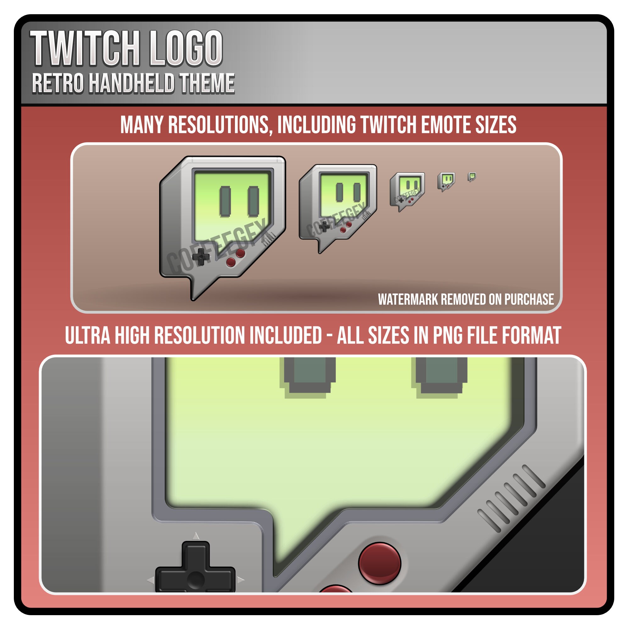 Twitch Logo Retro Gameboy Inspired Overlay - Etsy