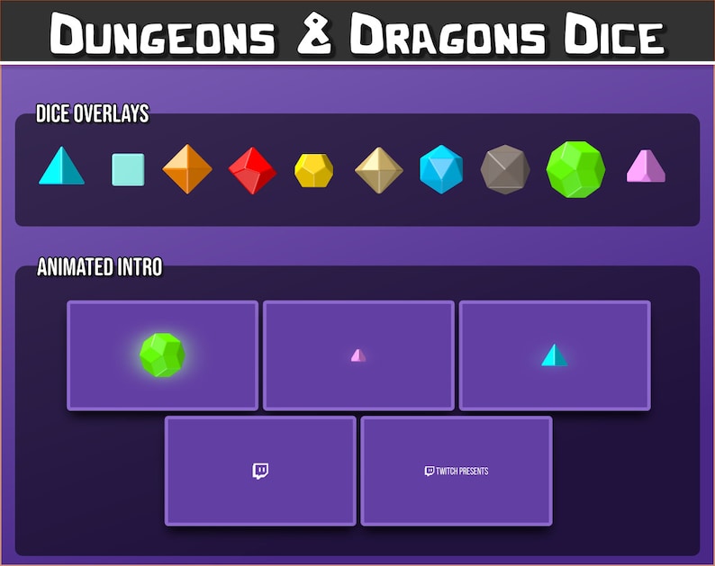 Dungeons and Dragons Dice | Animated | Overlays | Graphics | Transition ...