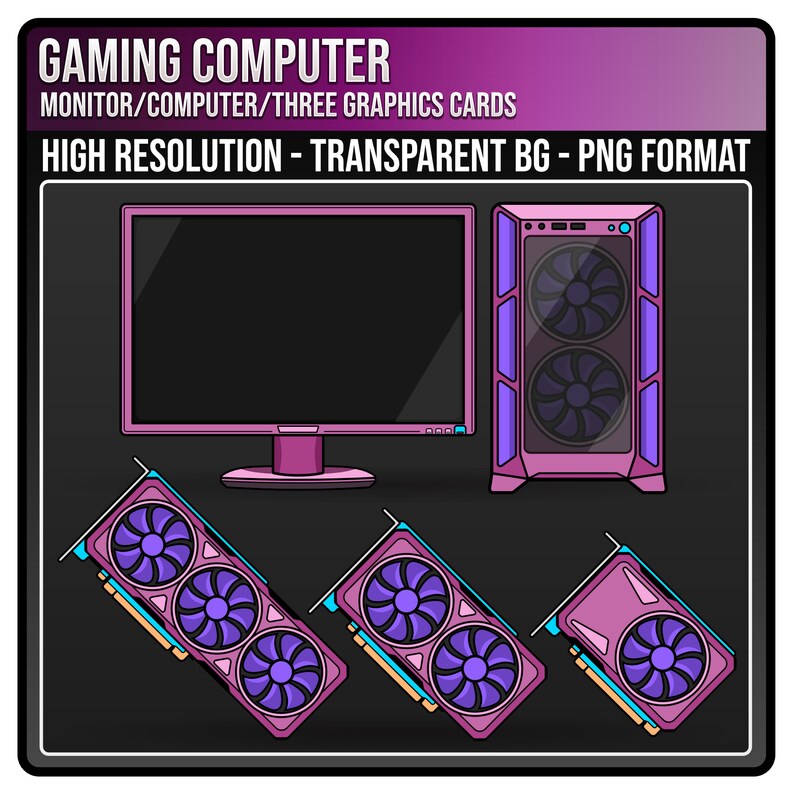 Pink Gaming Computer Overlay - Etsy