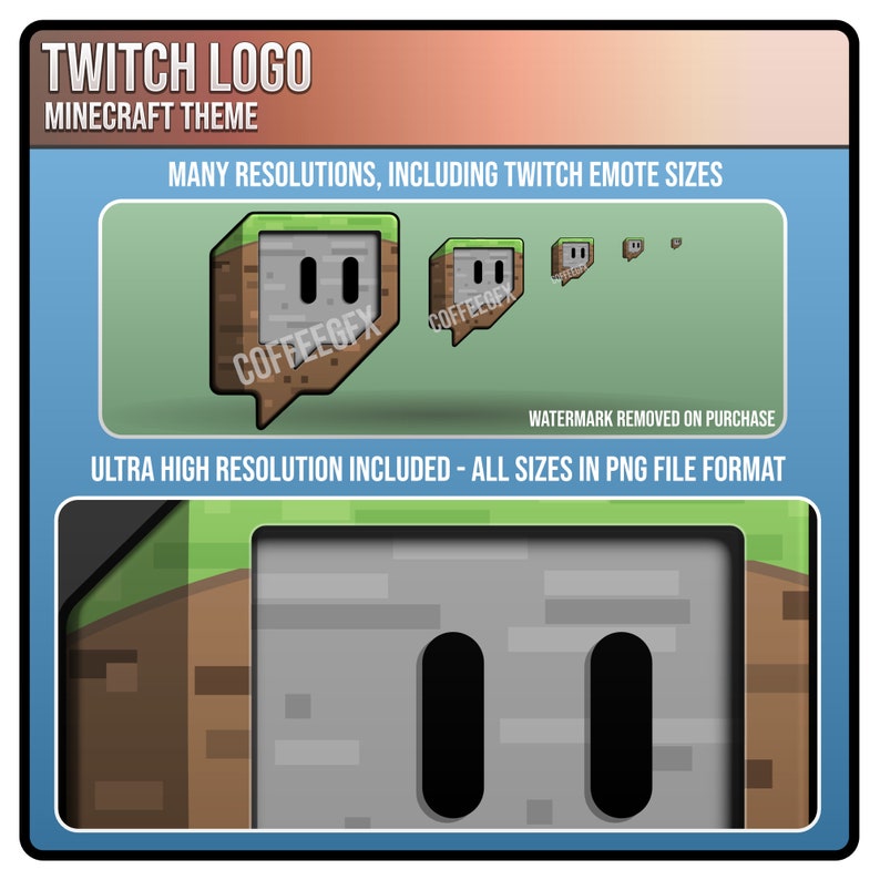 Twitch Logo Minecraft Overlay - Etsy