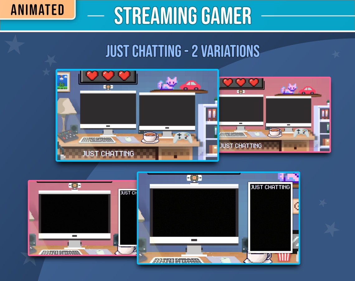 Streaming Gamer Animated Twitch Pack | Streamer Package | Overlay ...
