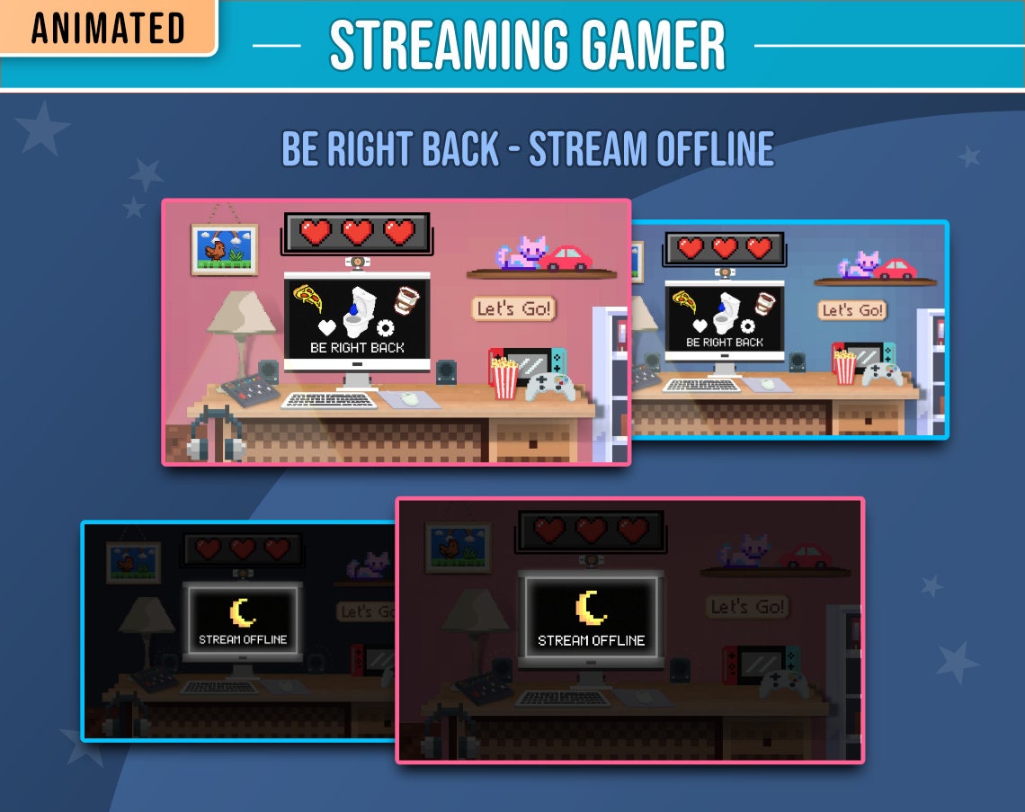 Streaming Gamer Animated Twitch Pack | Streamer Package | Overlay ...