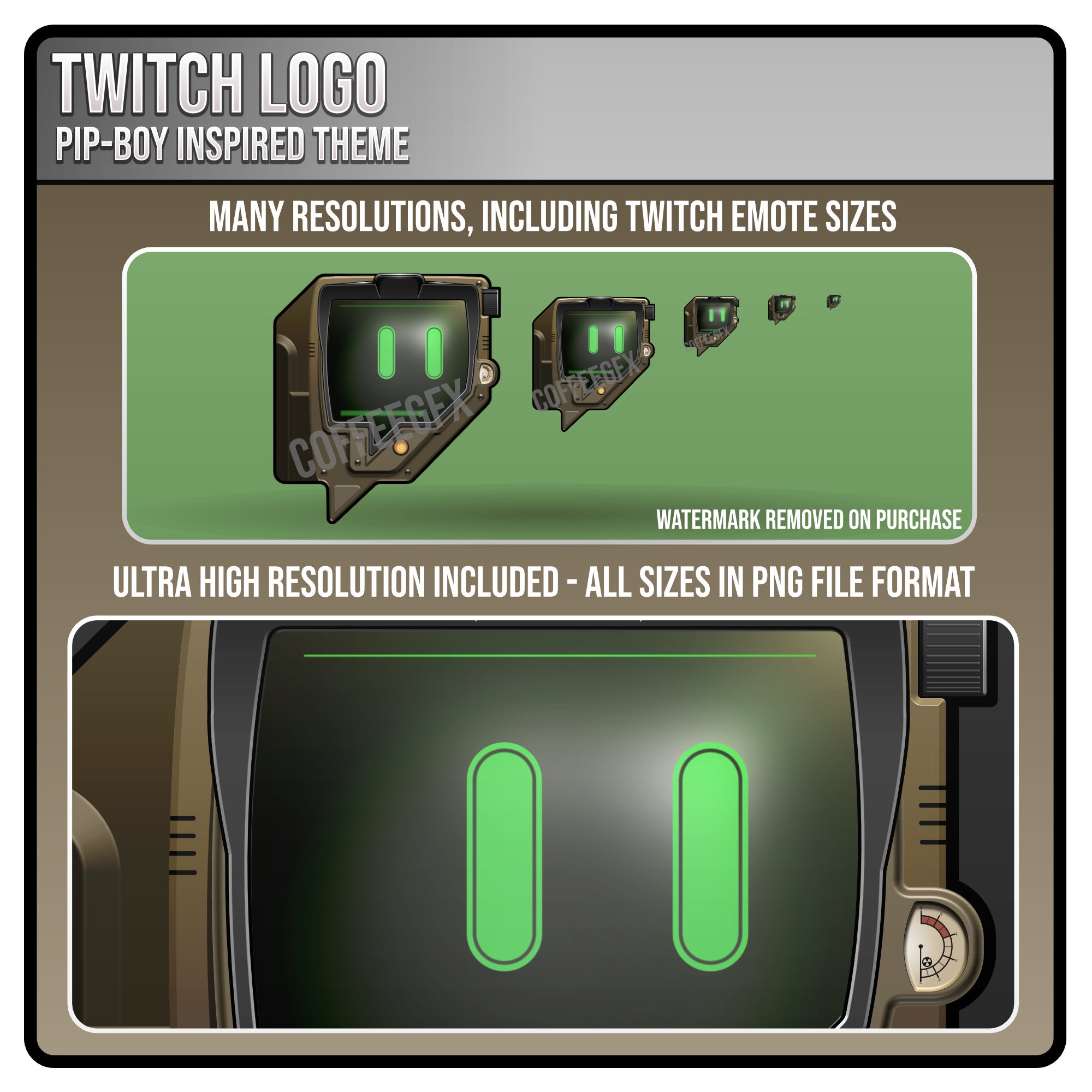Twitch Logo Fallout/pip-boy Inspired Overlay - Etsy