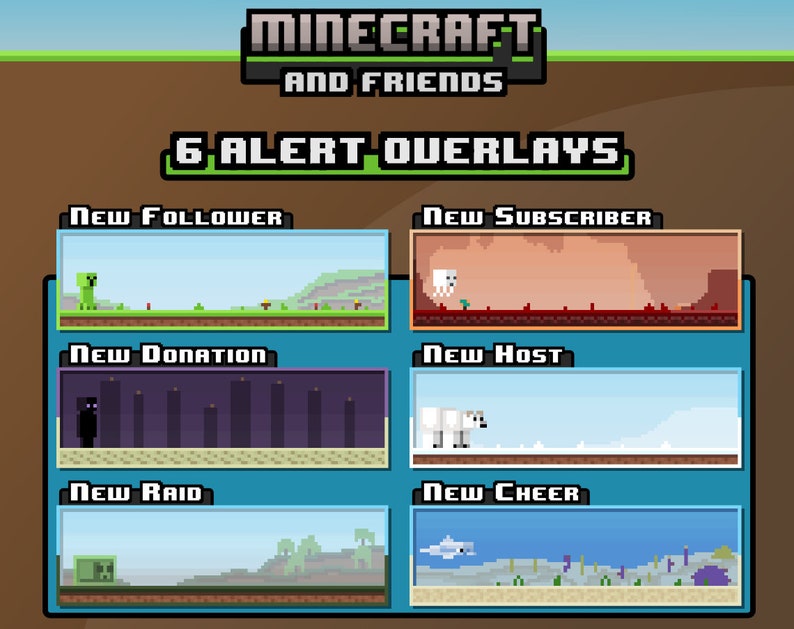Twitch Stream Package Minecraft and Friends / Overlay / Scenes ...