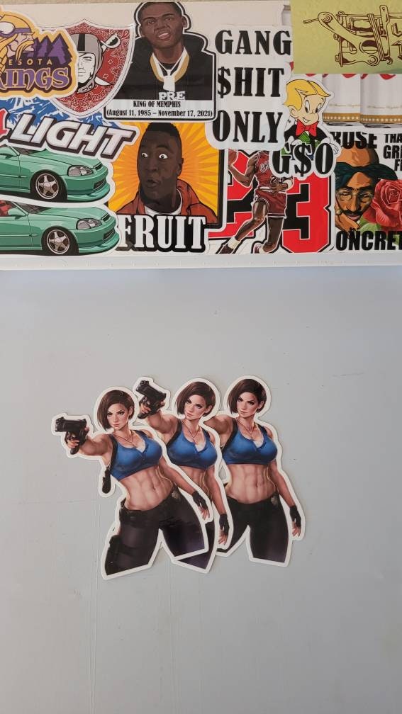 Jill Valentine Anime Vinyl Sticker Made With Heavy Duty 4.7 Mill Vinyl ...