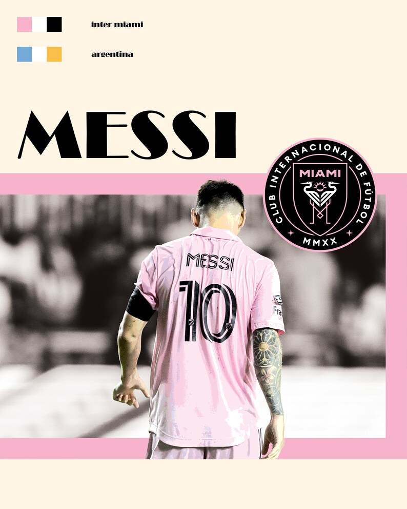 Lionel Messi Inter Miami Printable Poster - Etsy Israel