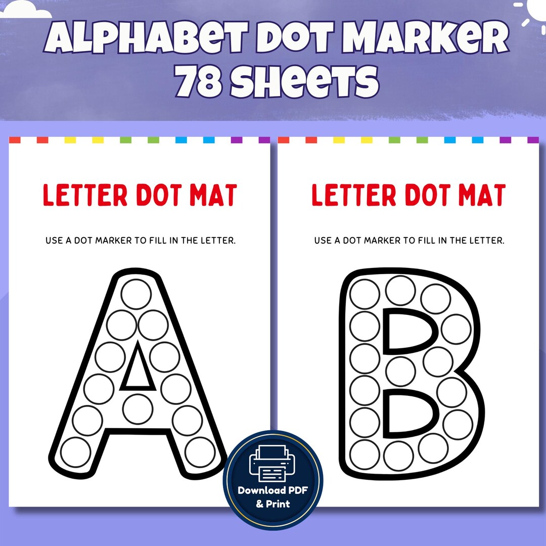 Alphabet Do-a-dot Worksheets: Uppercase & Lowercase ABC (printable ...