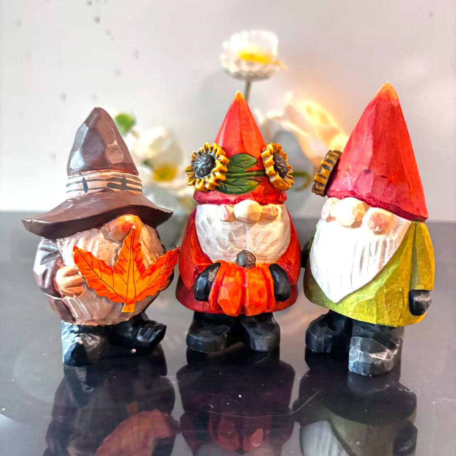 Cute Elf Dwarf Christmas Wooden Figurine,handmade Mini Christmas ...