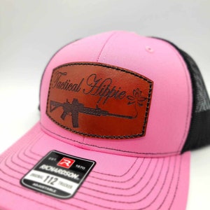 Tactical Hippie Leather Patch Hat - Etsy