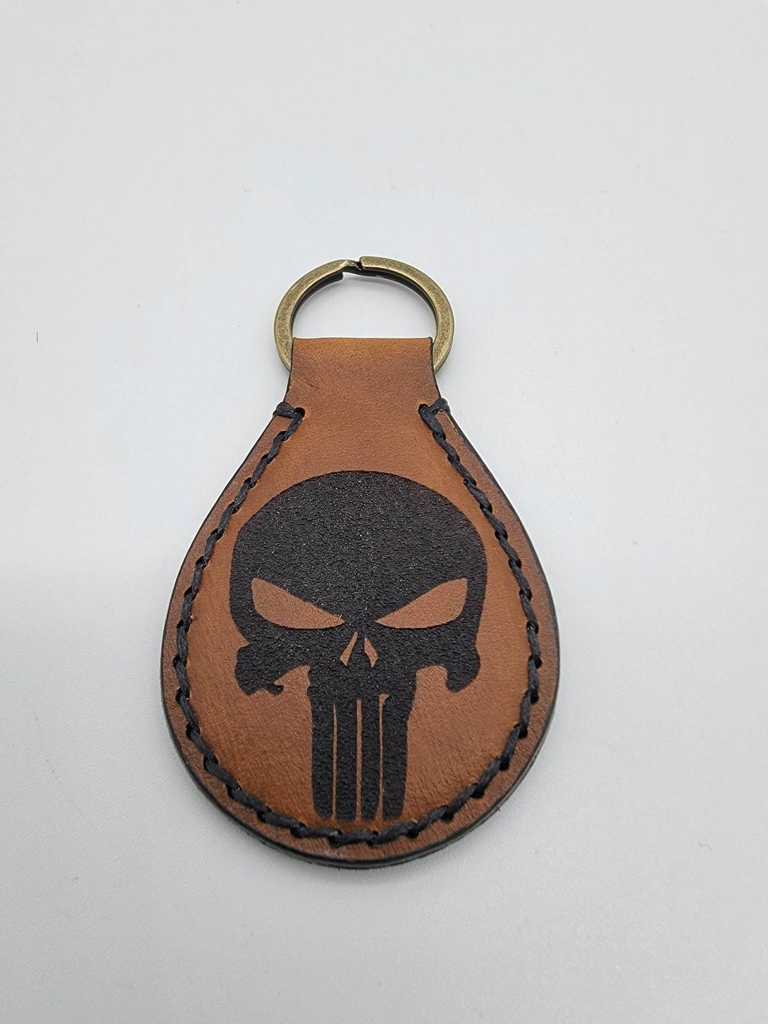 Punisher Skull Keychain - Etsy