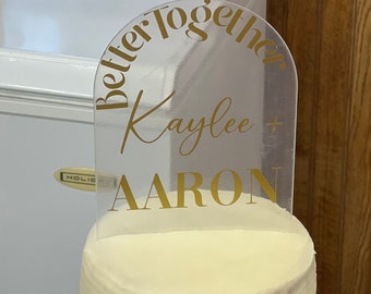 Whimsical Greenery Arch Cake Topper With Custom Name garden - Etsy