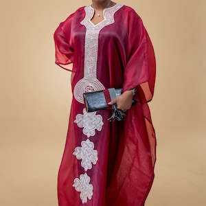 T.A.B Embroidered Organdy Agbada Red - Etsy