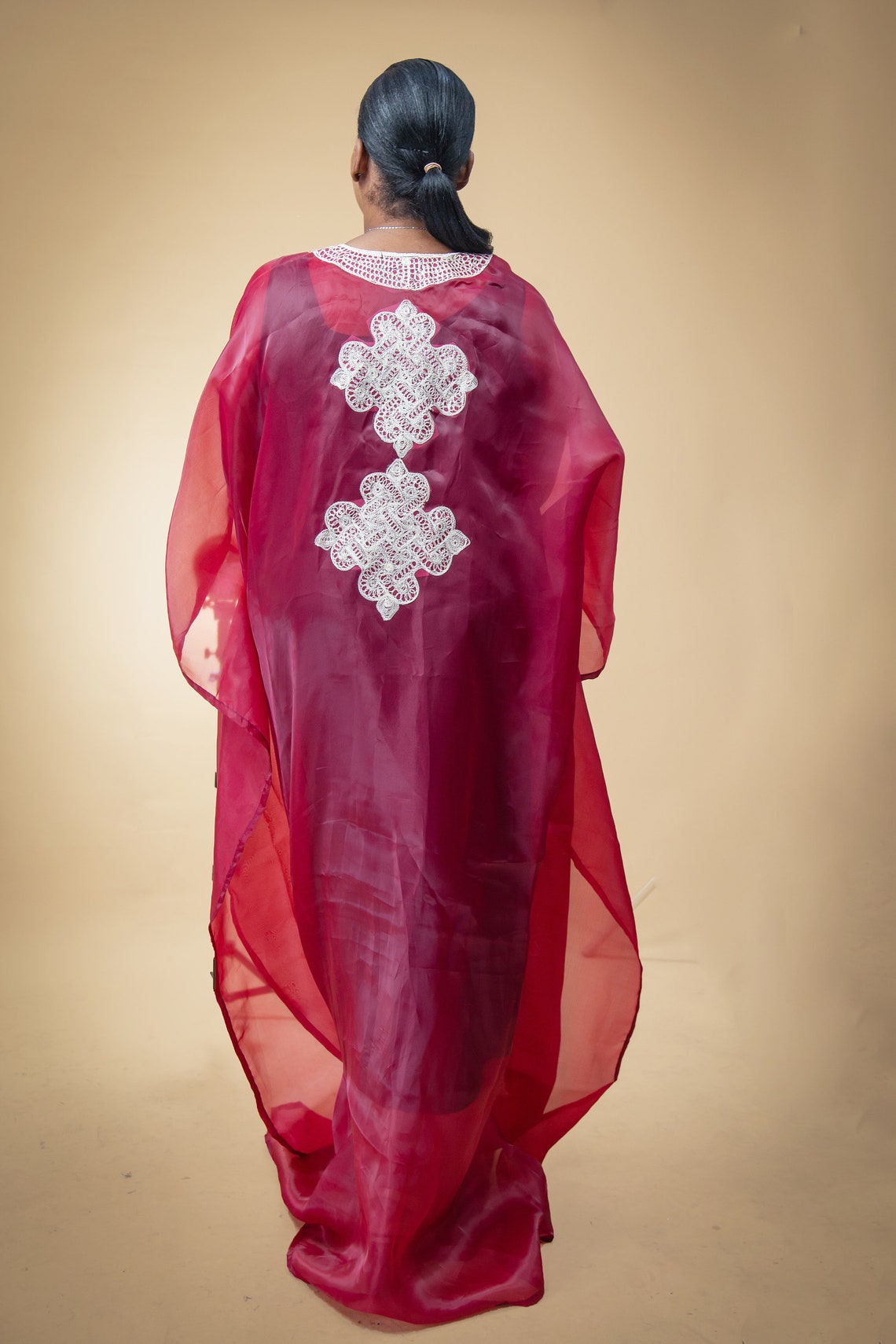 T.A.B Embroidered Organdy Agbada Red - Etsy
