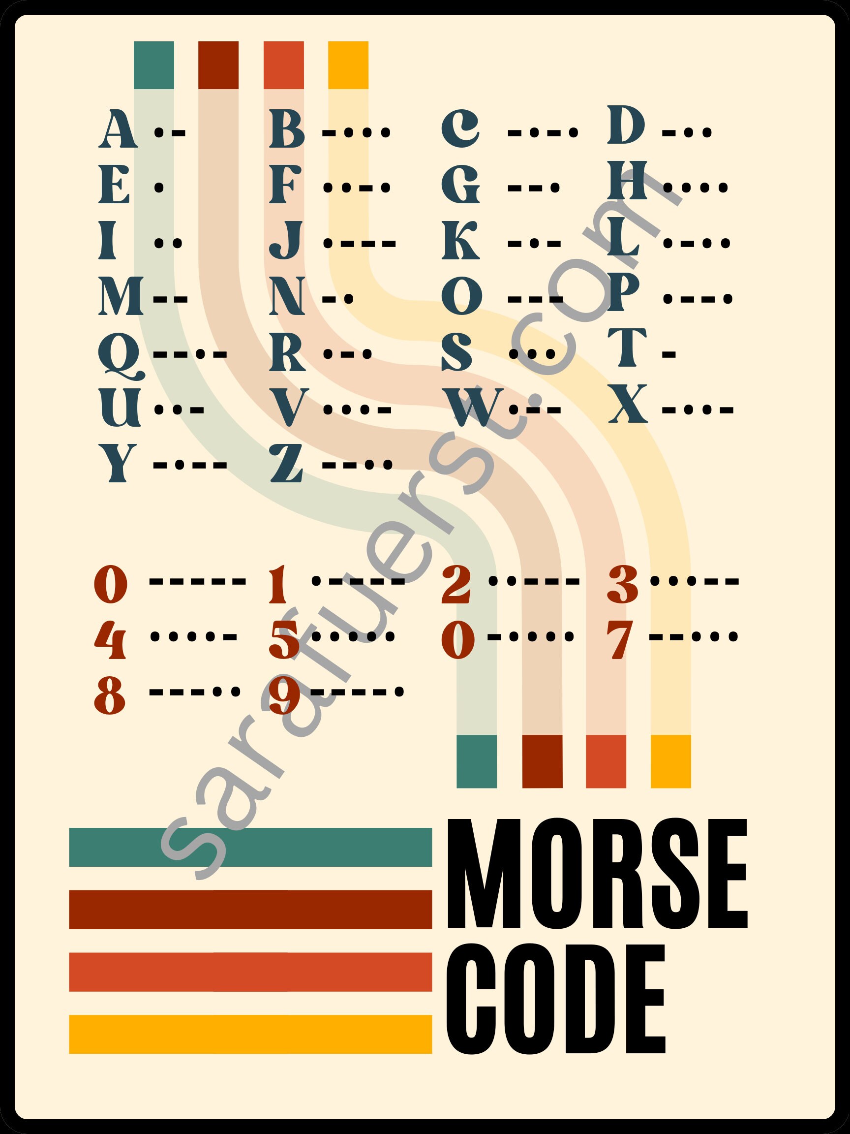 Retro Morse Code Poster - Digital Download - Etsy