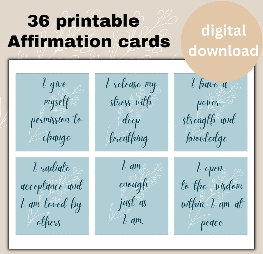 Positive Affirmation Cards, Motivational Cards for Self Care and Love ...