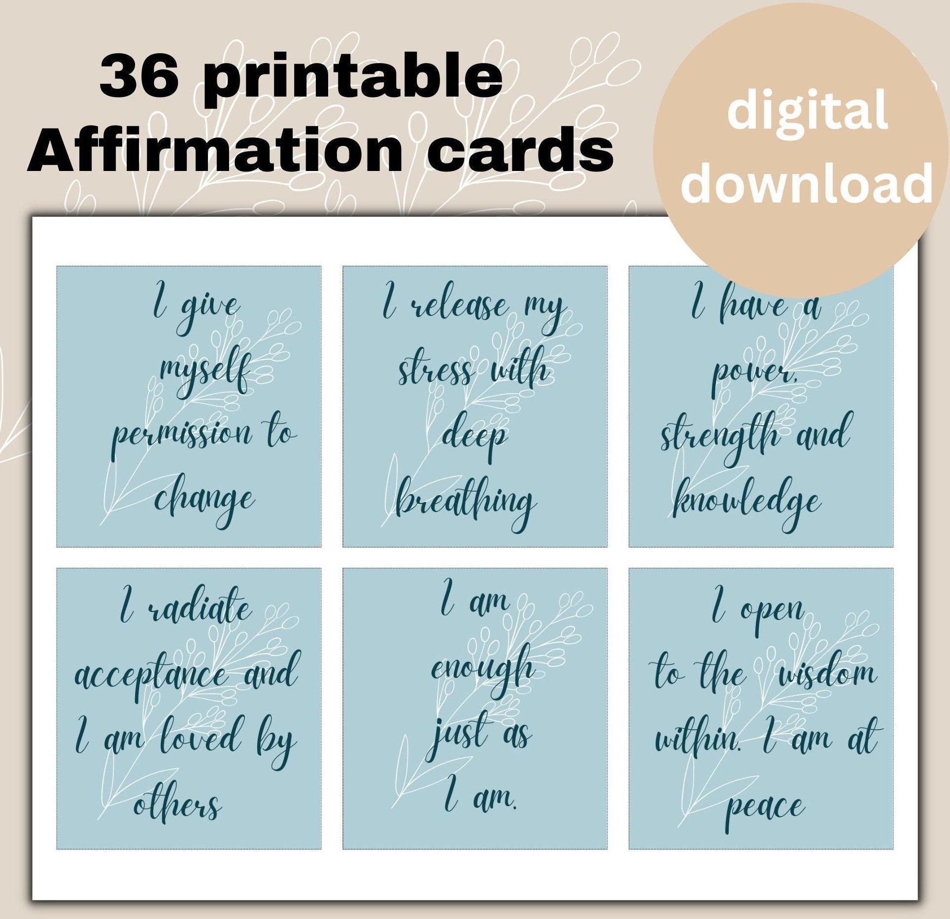 Positive Affirmation Cards, Motivational Cards for Self Care and Love ...