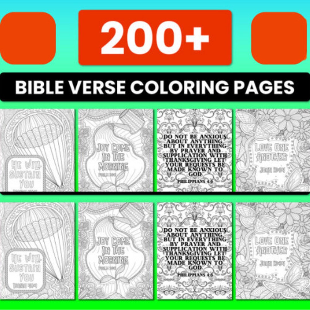 200 Coloring Pages Christian Bible Verses for Adults and Children - Etsy