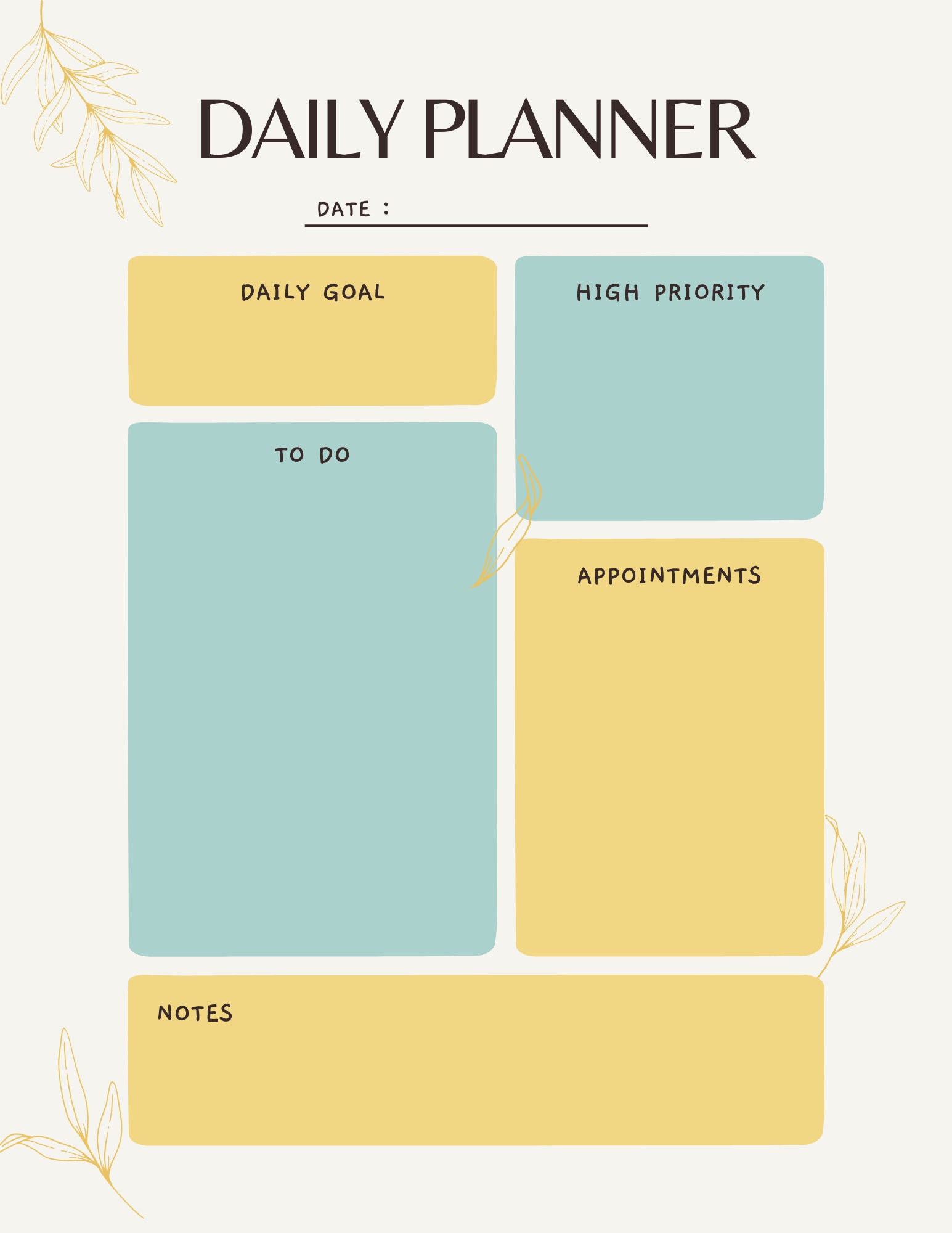 Everyday Organizer: Printable Daily Planner for Productivity and ...