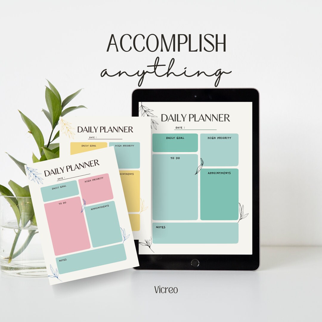 Everyday Organizer: Printable Daily Planner for Productivity and ...