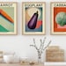 6 Retro Vegetable Art Posters, Bauhaus Inspired Gallery Set, Botanical ...