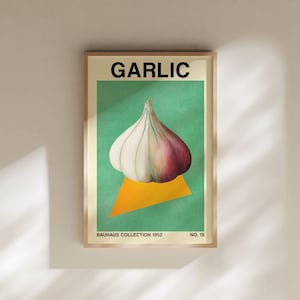 Garlic Vegetable Print, Printable Bauhaus-inspired Botanical Art ...