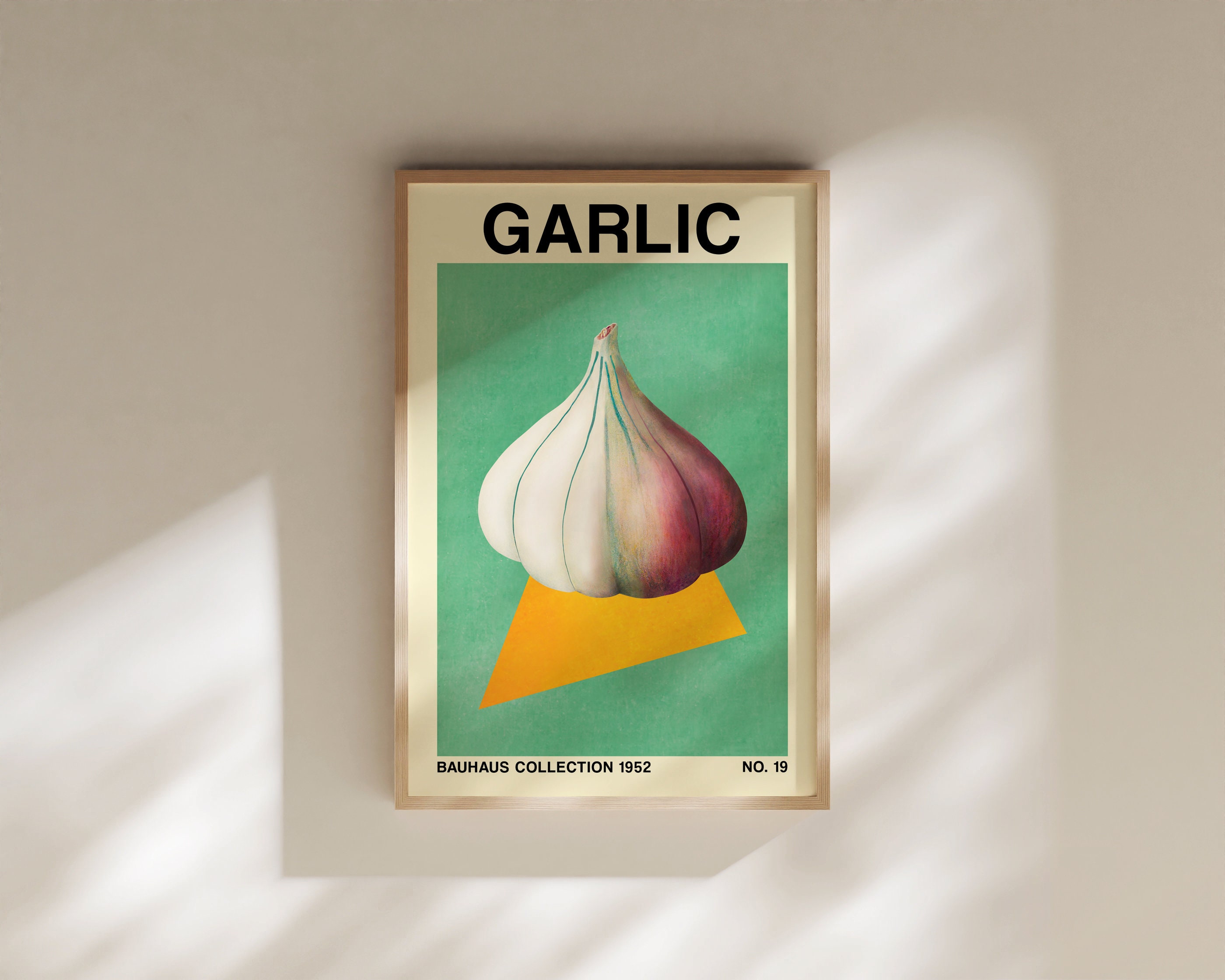 Garlic Vegetable Print Printable Bauhaus-inspired Botanical - Etsy