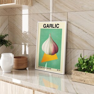 Garlic Vegetable Print, Printable Bauhaus-inspired Botanical Art ...
