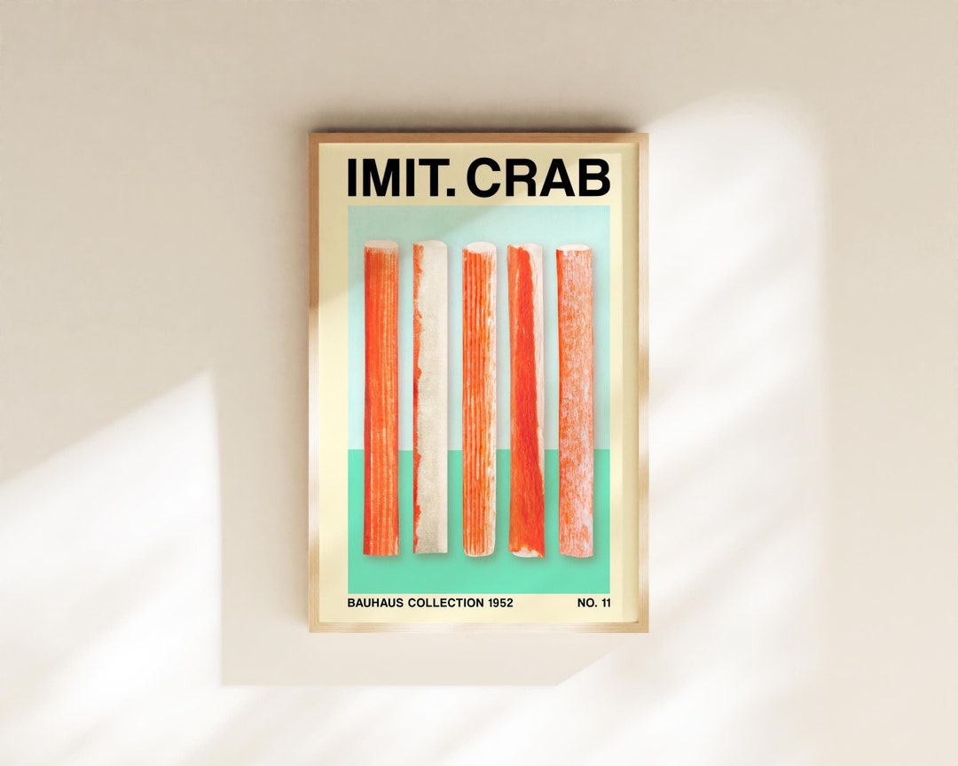 Minimalist IMITATION CRAB Poster – Midcentury Modern, Bauhaus-inspired ...