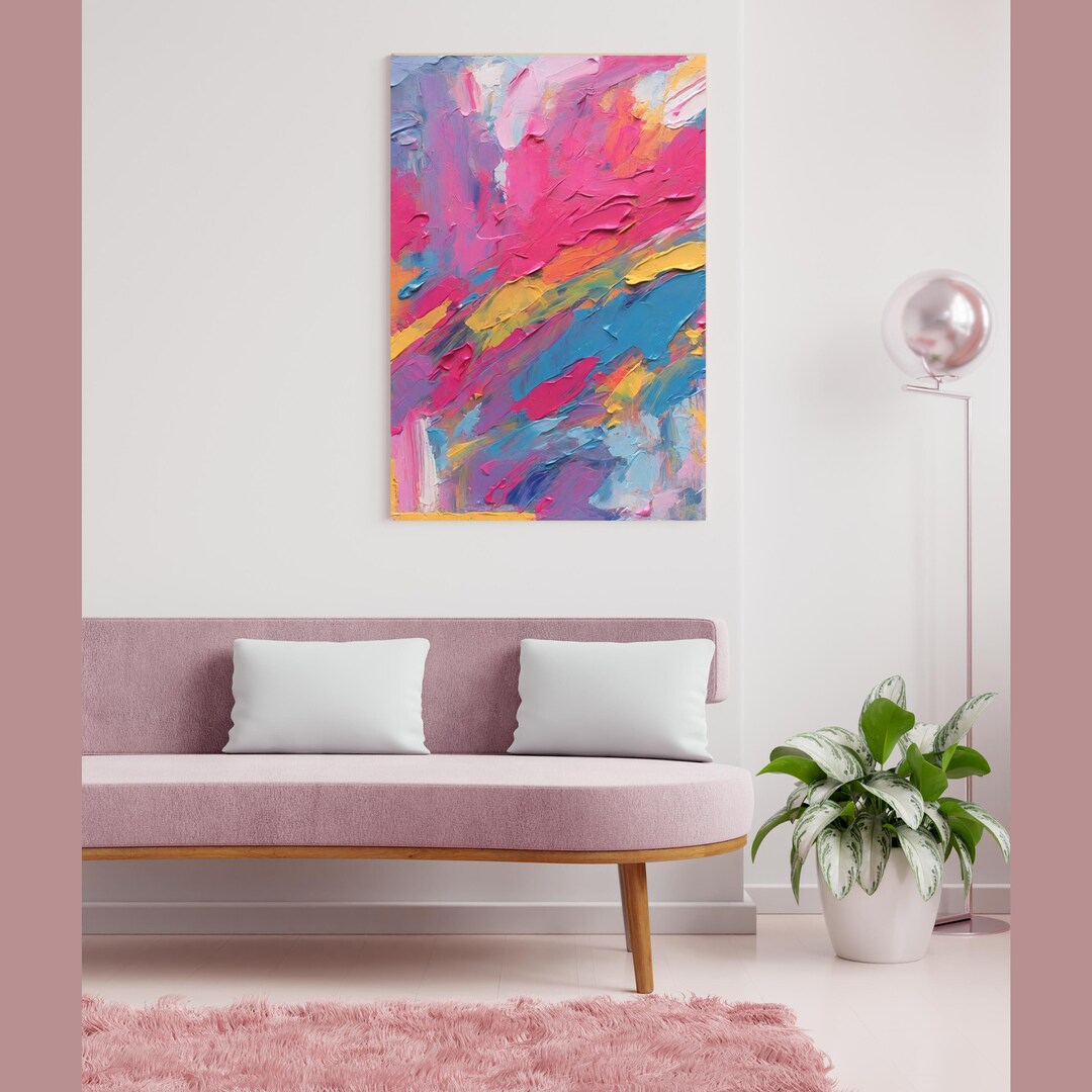 Chromatic Rhapsody ABSTRACT Oil PAINTING ART, Vibrant Colorful and ...