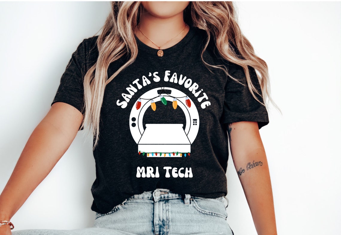 Santa's Favorite Mri Tech, Mri Technologist Shirt, Festive Mri Tech ...