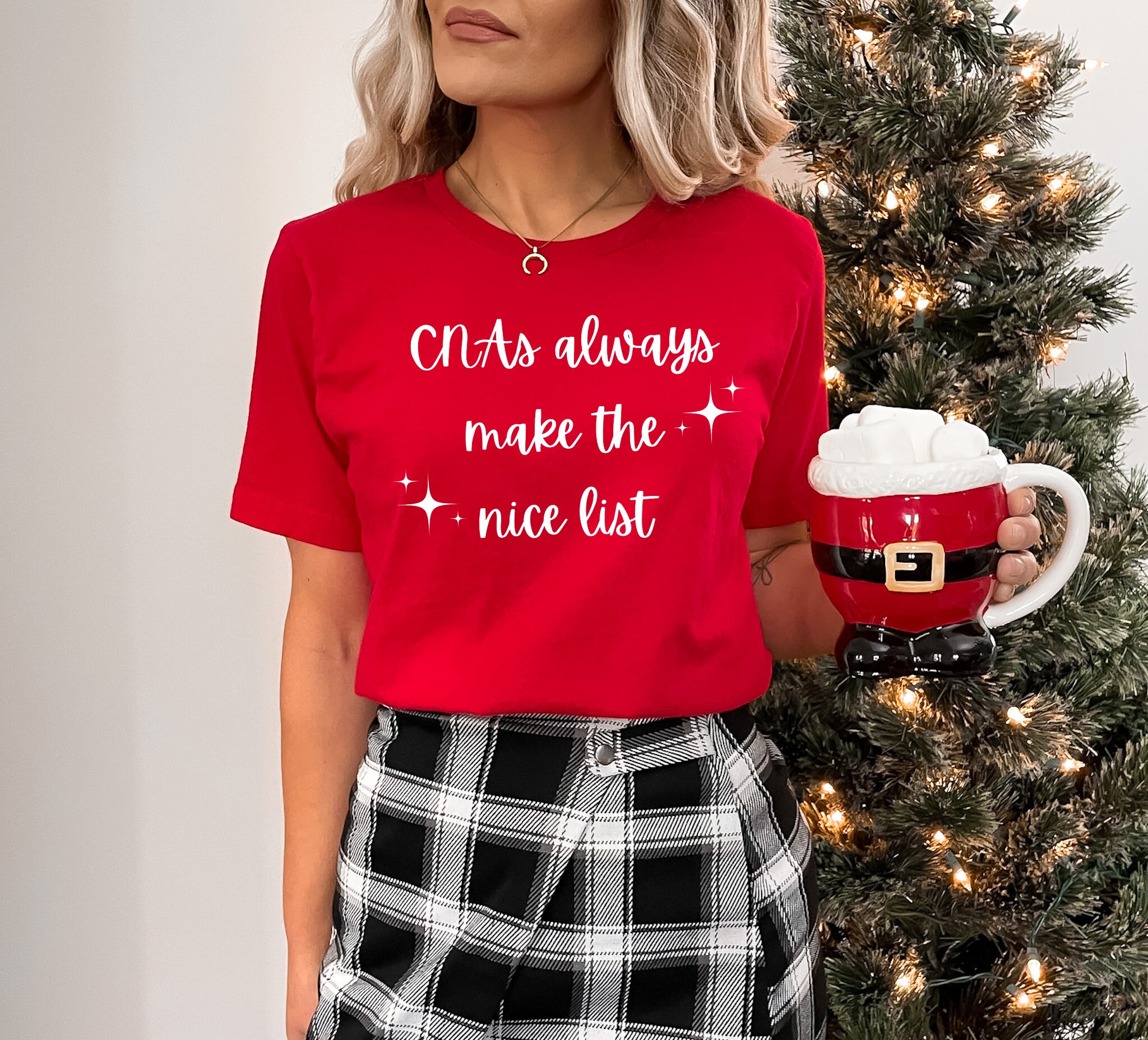Cnas Always Make the Nice List Shirt, Holiday Cna Shirt, Festive Cna ...