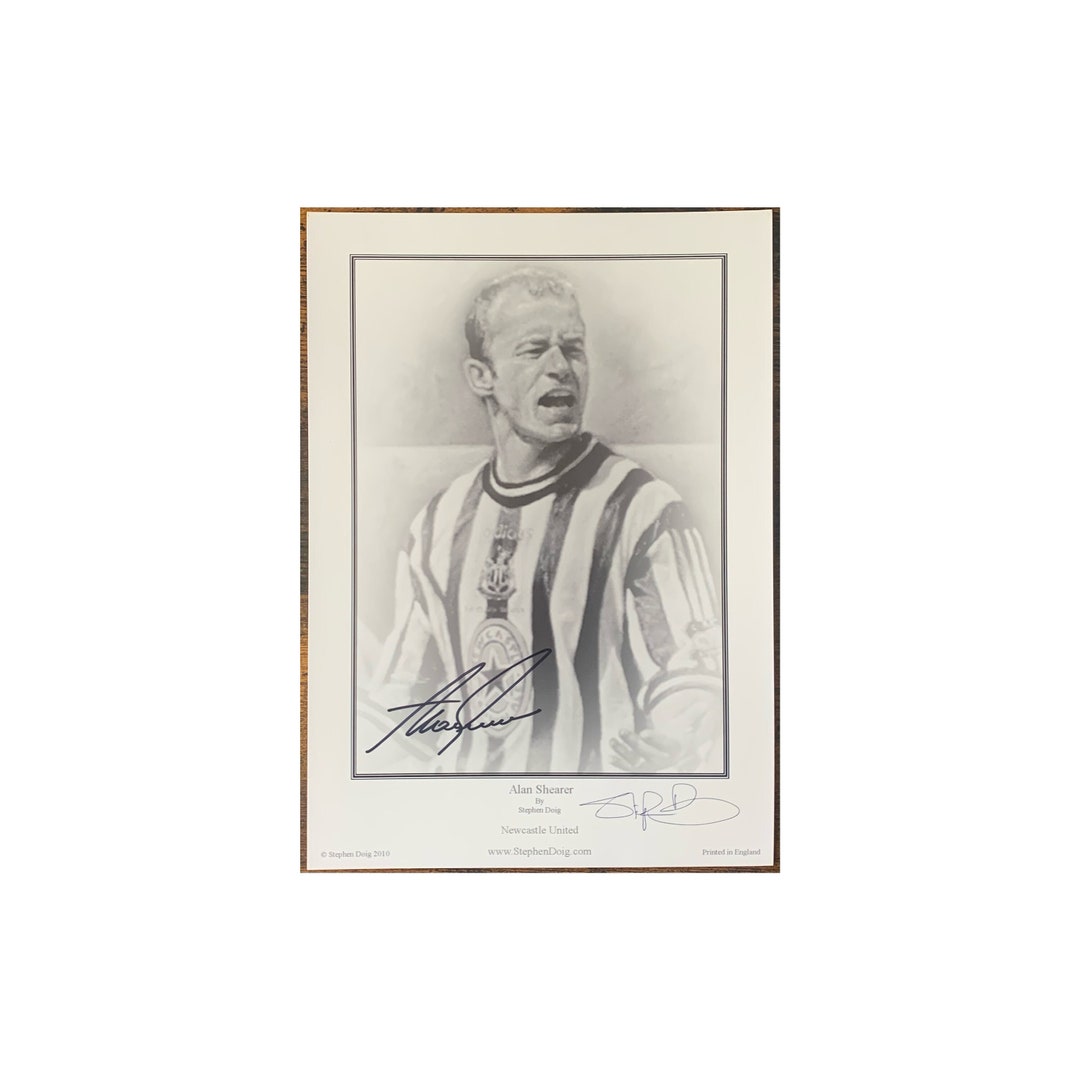 Alan Shearer & Stephen Doig Signed Newcastle United Artwork Print ...