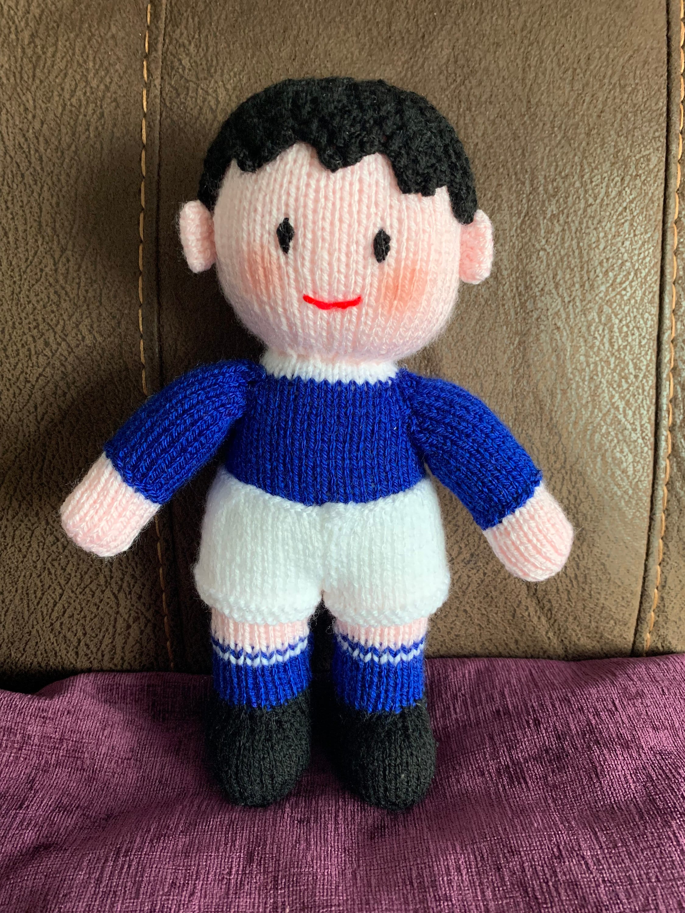 Stunning Hand Knitted Football / Soccer Player in a Choice of Colours ...