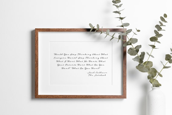 The Notebook Movie Quote Digital Art - Etsy