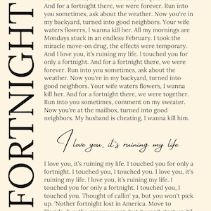 Taylor Swift fortnight Digital Lyric Print Bundle 2:3 Printable the ...