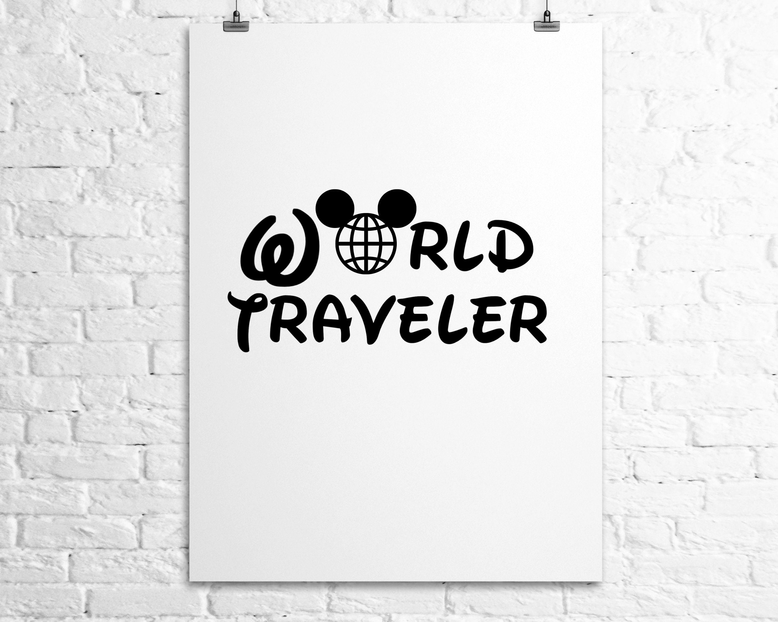 World Traveler Epcot SVG DXF Silhouette Cricut Cut File PNG / Mickey - Etsy