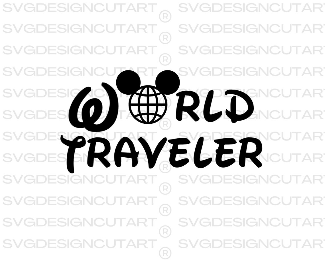 World Traveler Epcot SVG DXF Silhouette Cricut Cut File PNG / Mickey - Etsy