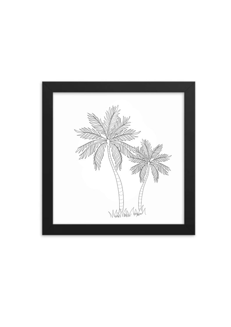 Palm Tree, Fine Line Art, Palm Tree PNG, Digital Download - Etsy