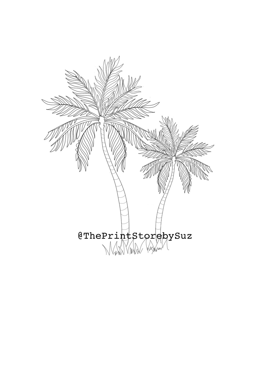 Palm Tree, Fine Line Art, Palm Tree PNG, Digital Download - Etsy Australia