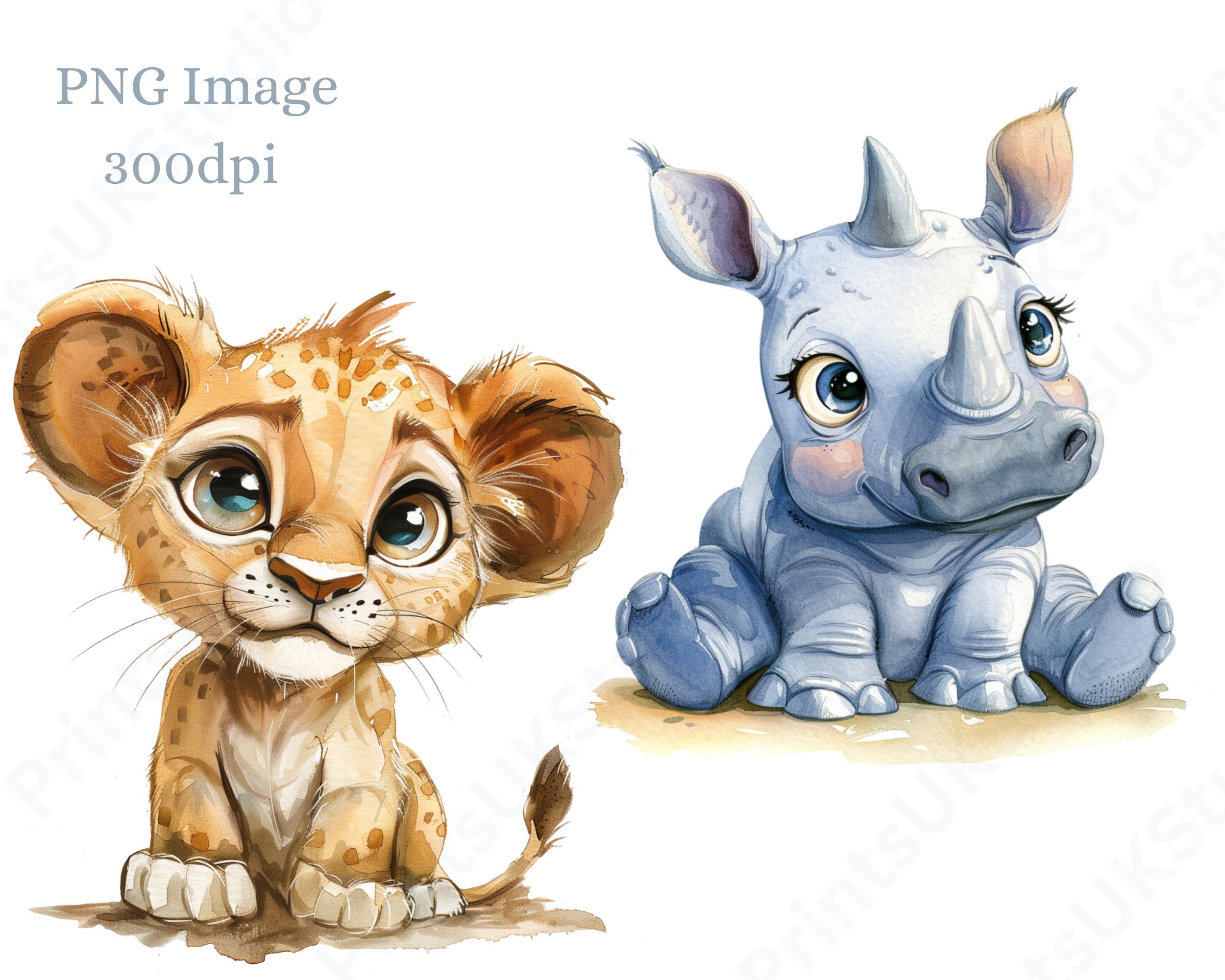 Jungle Babies Clipart, 12 Baby Safari Animal Cubs, High Quality ...